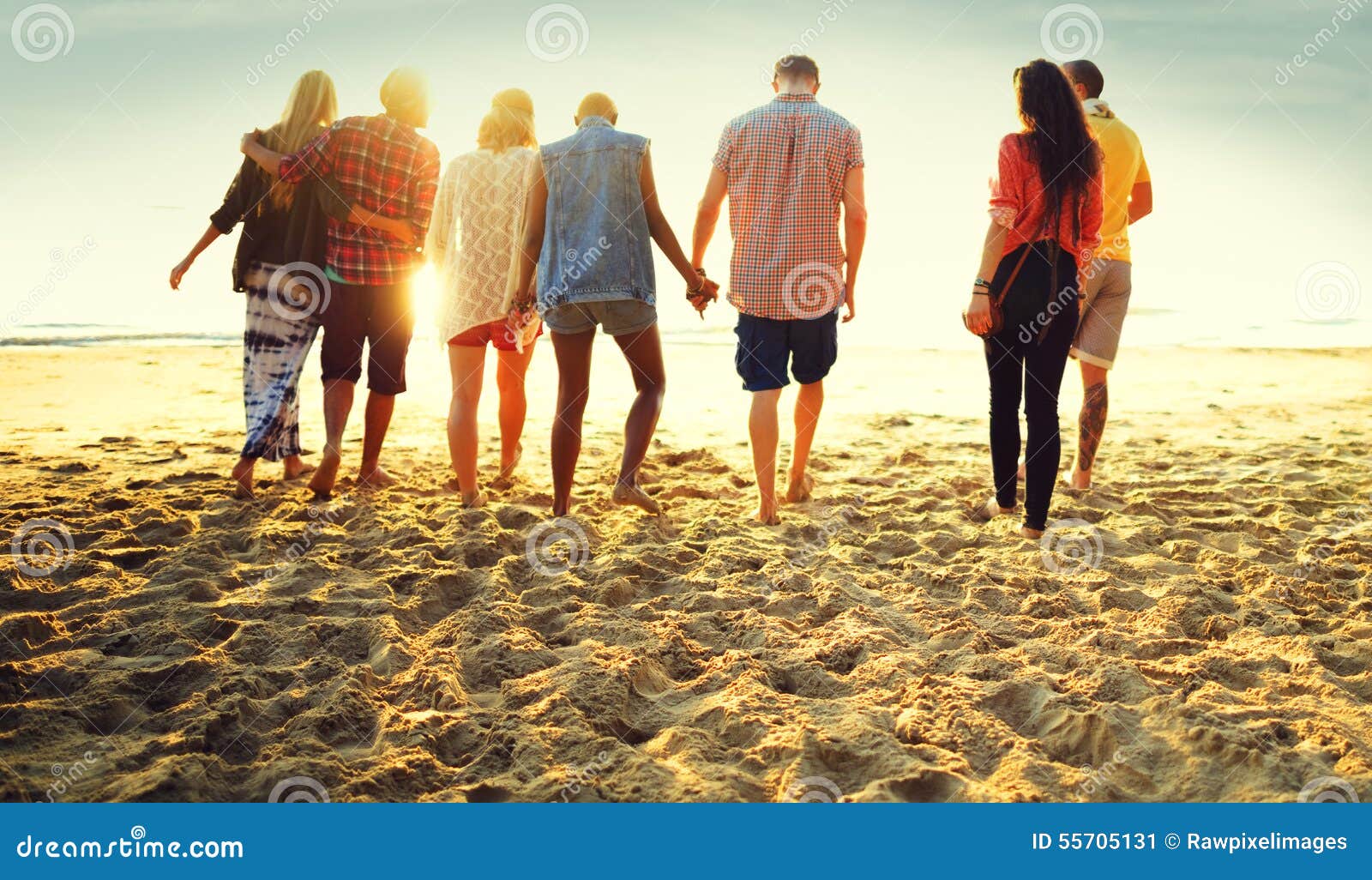 Friendship Bonding Relaxation Summer Beach Happiness Concept Stock ...