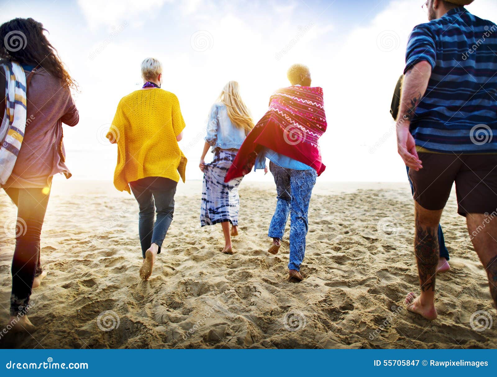 Friendship Bonding Relaxation Summer Beach Happiness Concept Stock ...