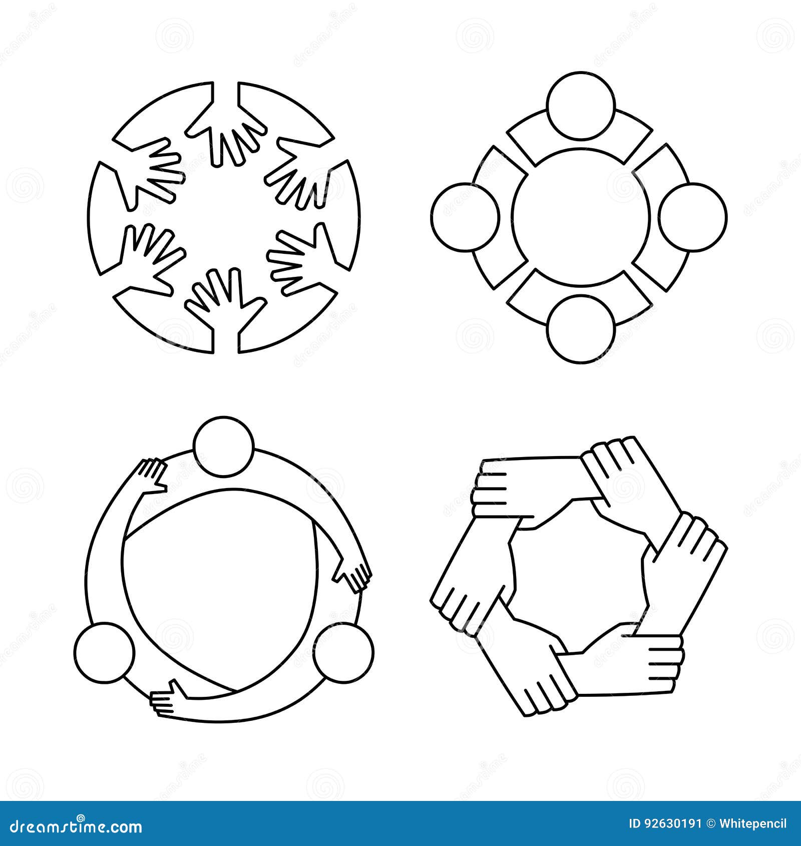 Friendship circle icons stock vector. Illustration of line - 92630191