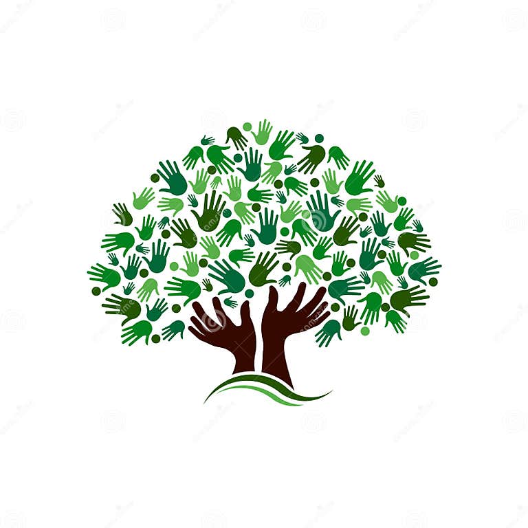 Friendship Connection Tree Image. Stock Vector - Illustration of hands ...