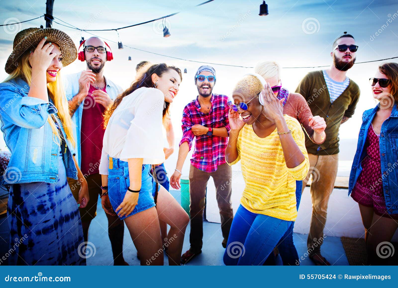 Friendship Dancing Bonding Beach Happiness Joyful Concept Stock Photo ...