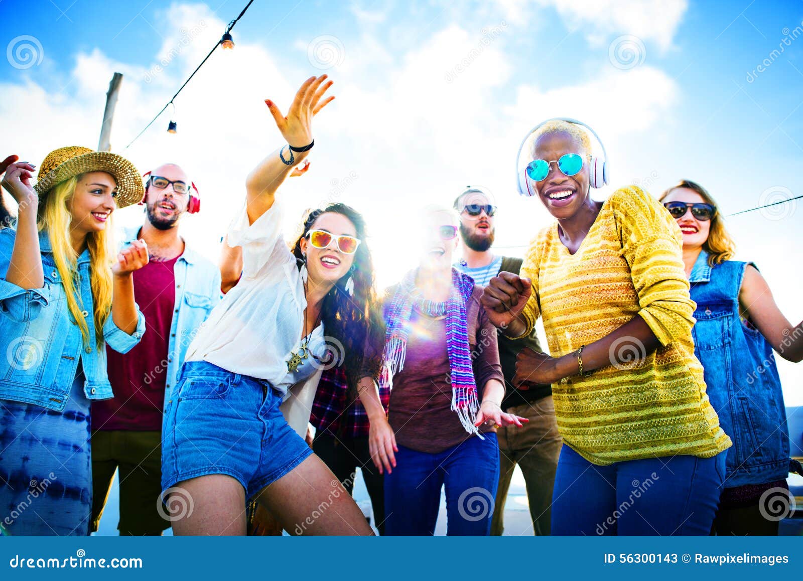 Friendship Dancing Bonding Beach Happiness Joyful Concept Stock Image ...