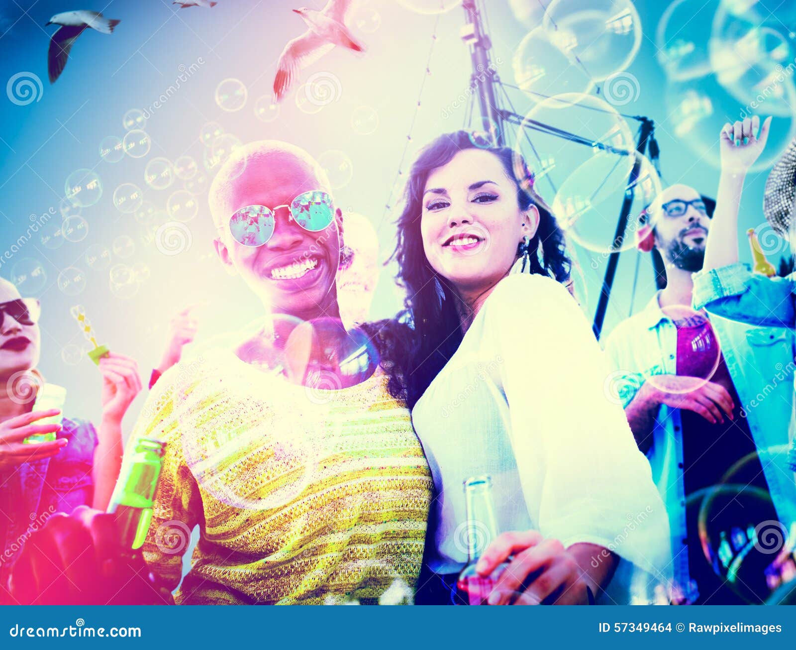 Friendship Dancing Bonding Beach Happiness Joyful Concept Stock Photo ...