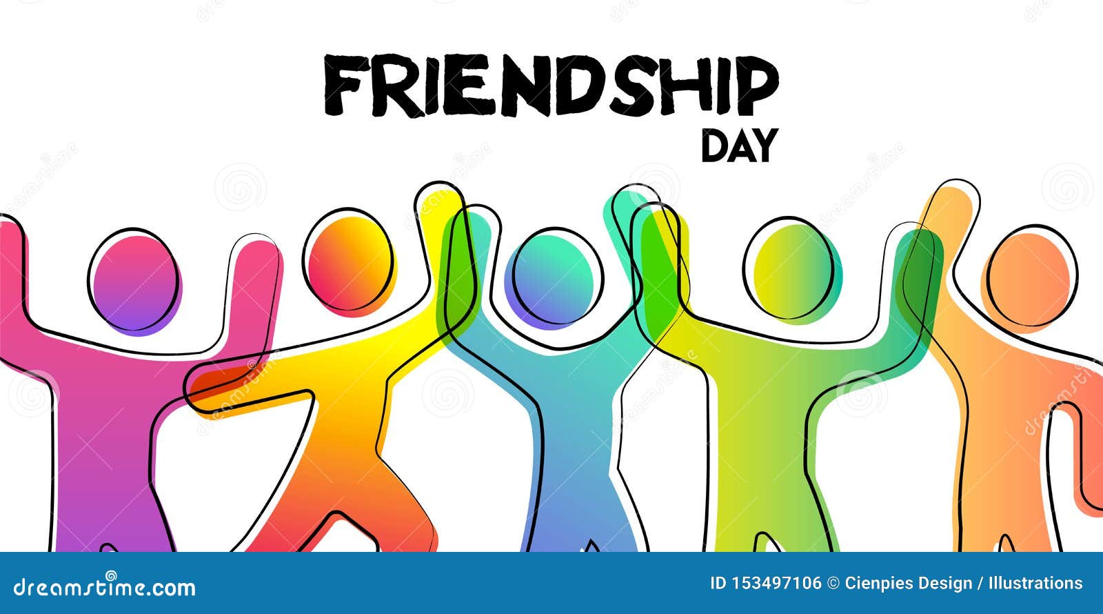 Friend Group Hug Of Diverse People Isolated Vector Illustration