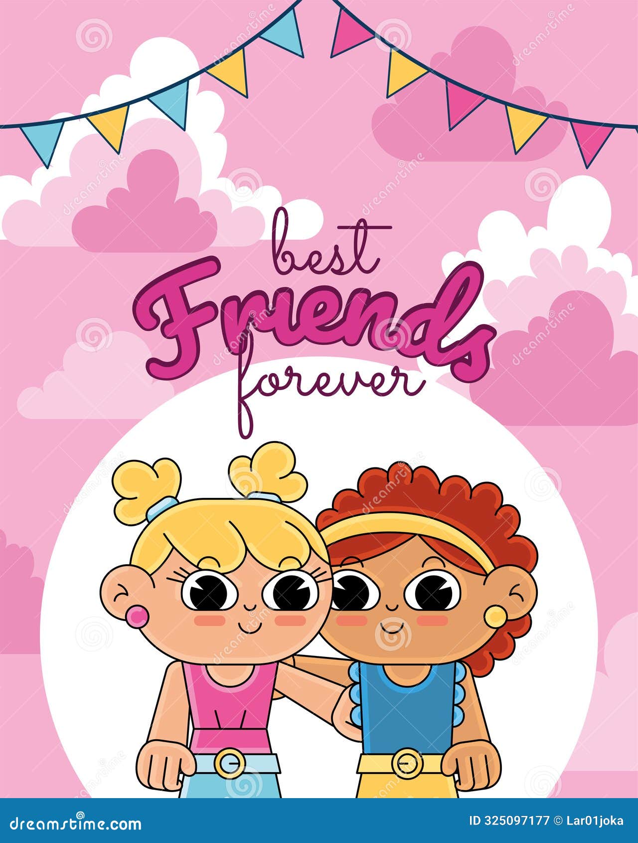 Friendship Day Children Hugging Vector | CartoonDealer.com #325097177