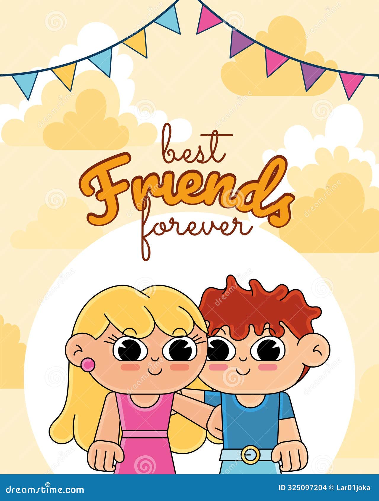Friendship Day Children Hugging Vector | CartoonDealer.com #325097204