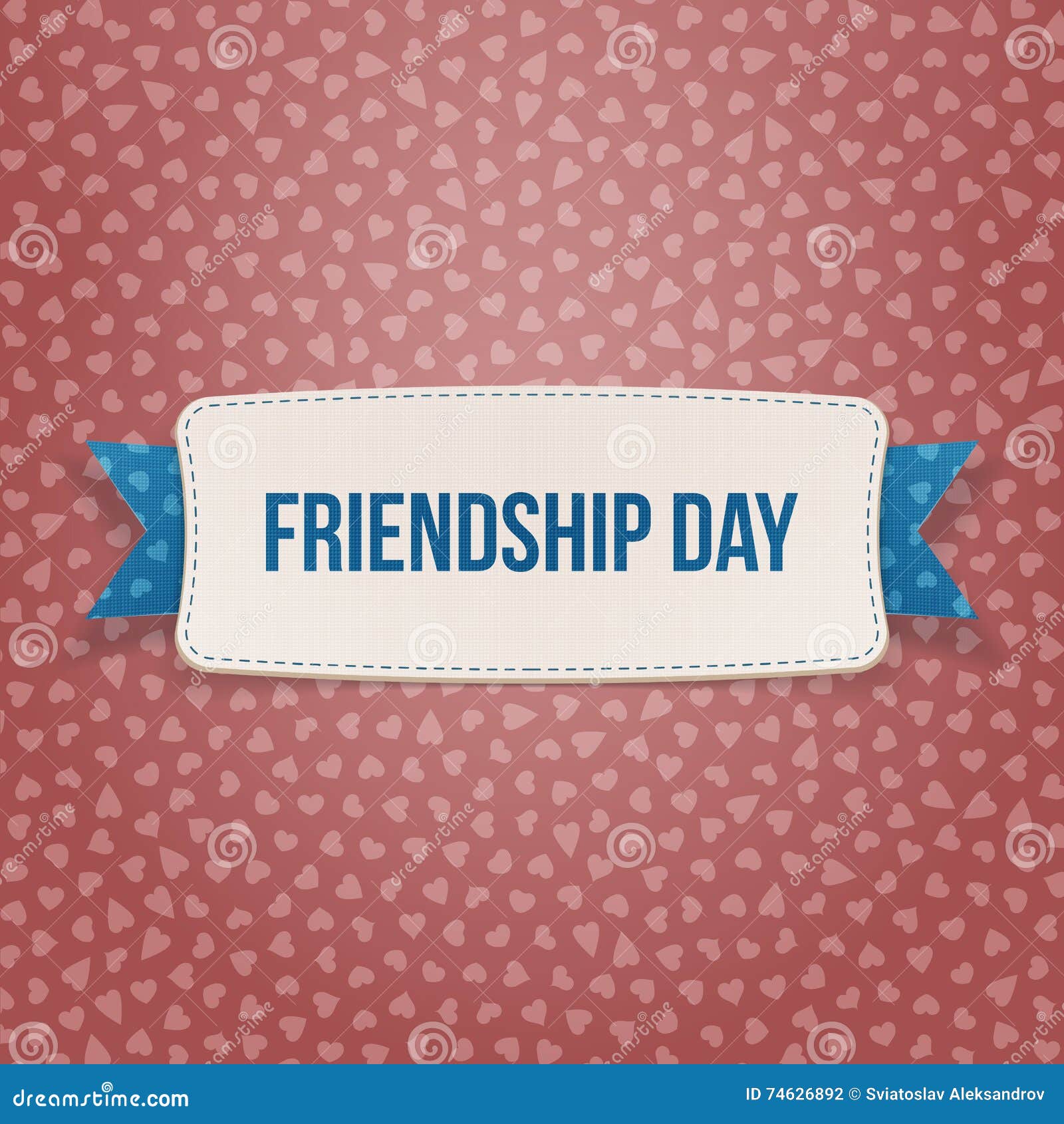 Friendship Day Emblem with Ribbon and Shadow Stock Vector ...