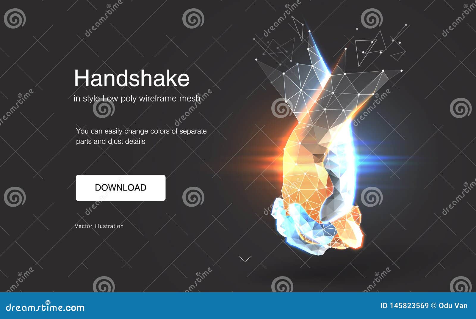 Friendship Day. Handshake. Abstract Handshake. Effect of Technological ...