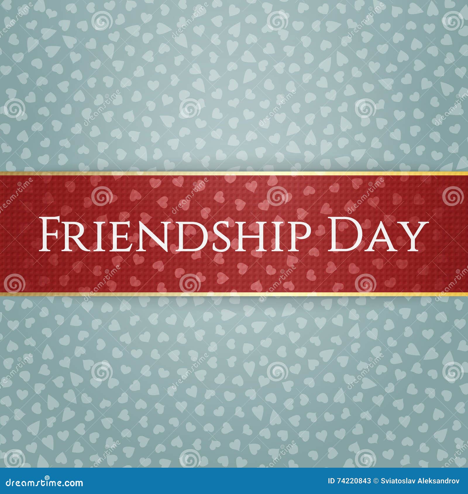 Friendship Day Red Greeting Ribbon Stock Vector - Illustration of label ...