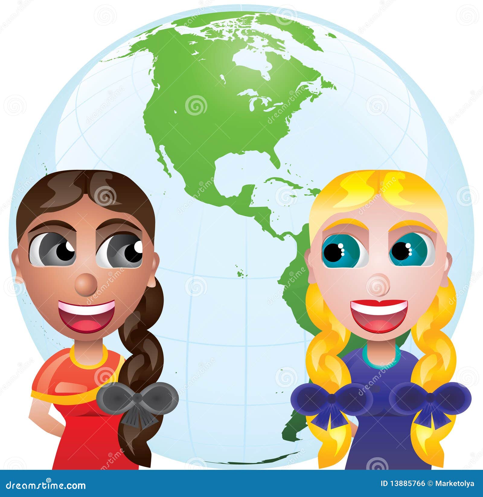 Friendship and globe stock vector. Illustration of friendship - 13885766