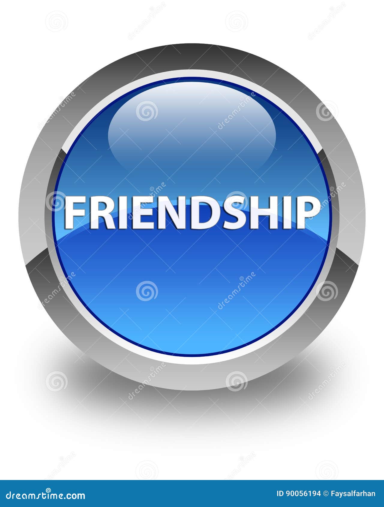 Friendship Glossy Blue Round Button Stock Illustration - Illustration ...