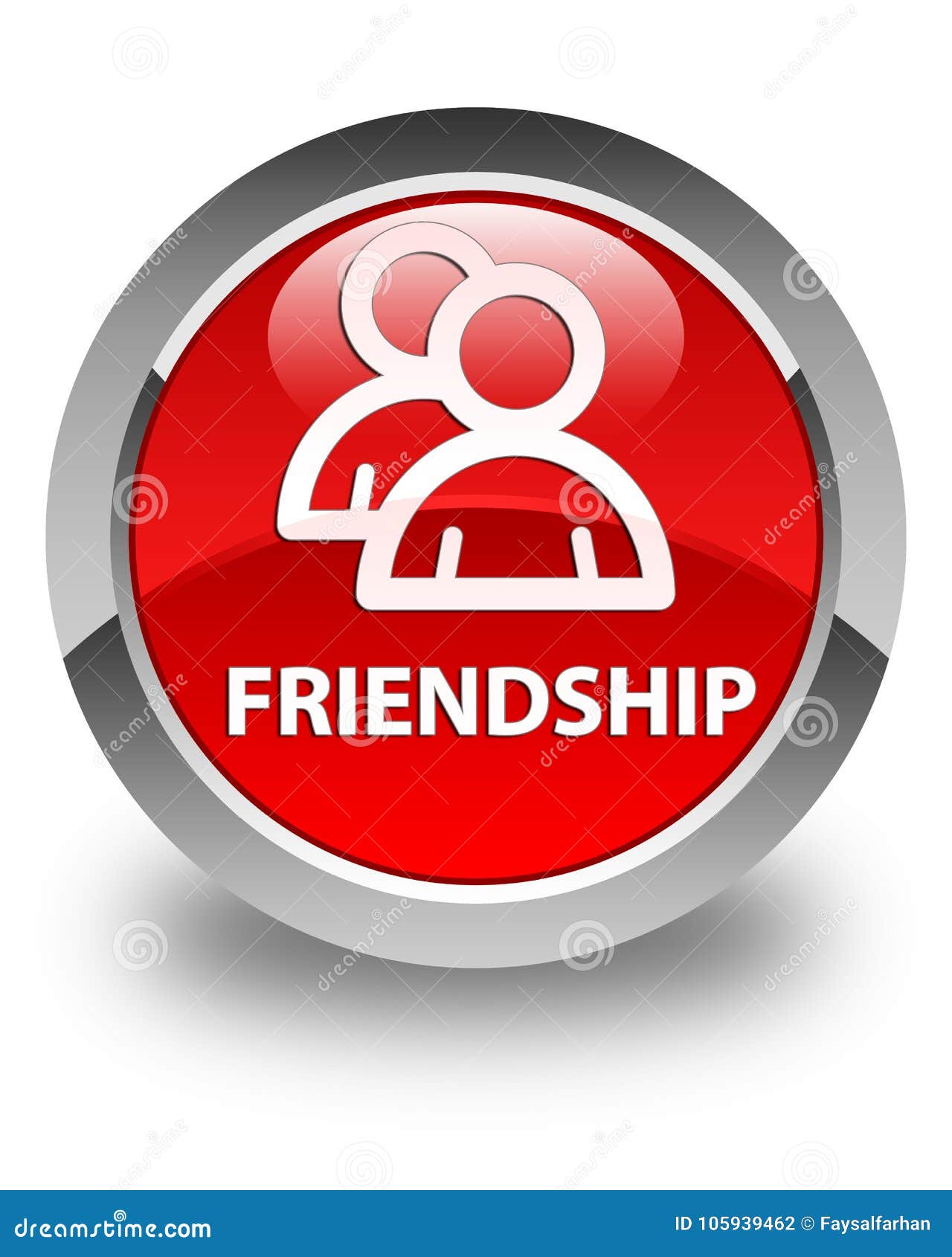 Friendship (group Icon) Glossy Red Round Button Stock Illustration ...