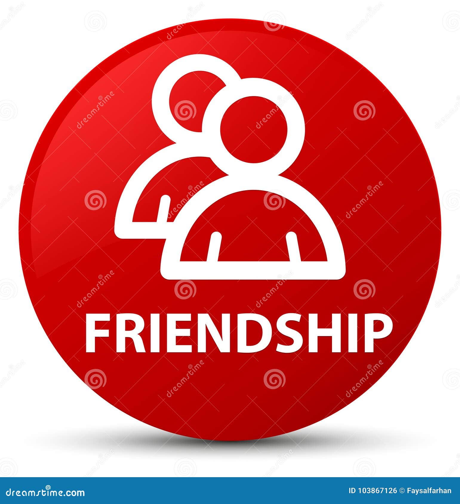 Friendship (group Icon) Red Round Button Stock Illustration ...