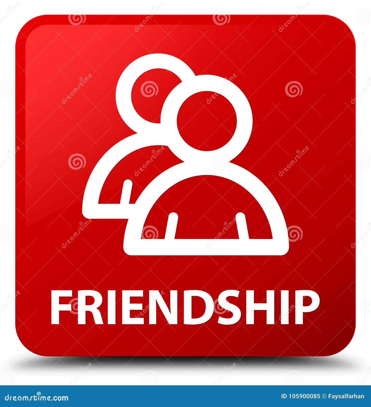 Friendship (group Icon) Red Square Button Stock Illustration ...