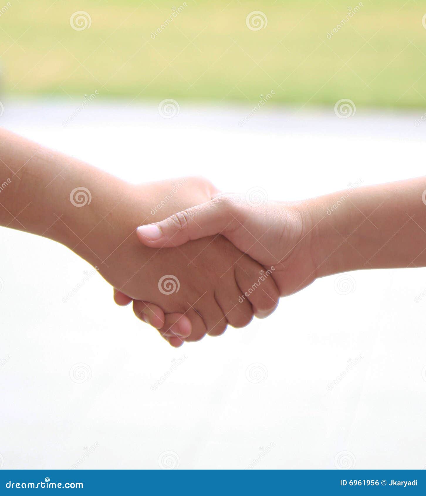Two Friends Handshake, Elementary School Boy Near Blank Chalkboard ...