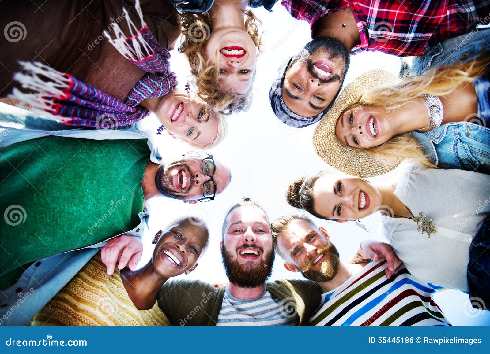 Friendship Huddle Happiness Beach Summer Concept Stock Photo - Image of ...