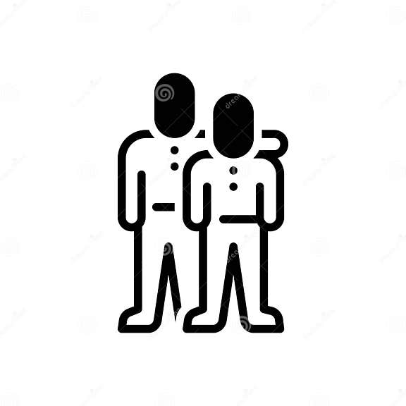 Black Solid Icon for Friendship, Compadre and Chum Stock Illustration ...