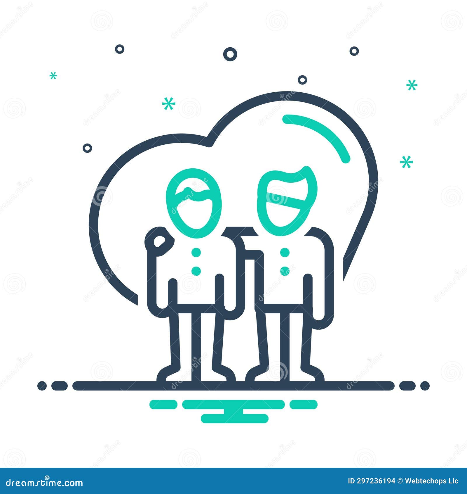 Mix Icon for Friendship, Rapprochement and Friendly Stock Vector ...