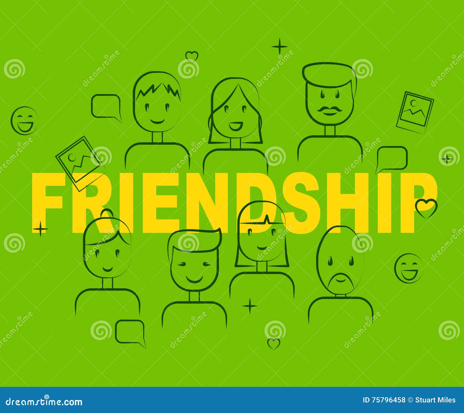Friendship People Indicates Buddy Friendships and Network Stock ...
