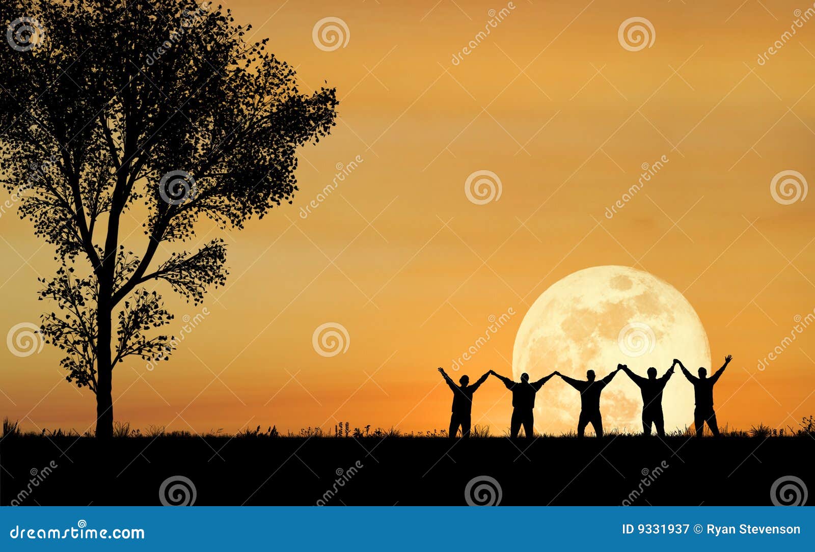 Friendship Silhouette stock image. Image of hard, leader - 9331937