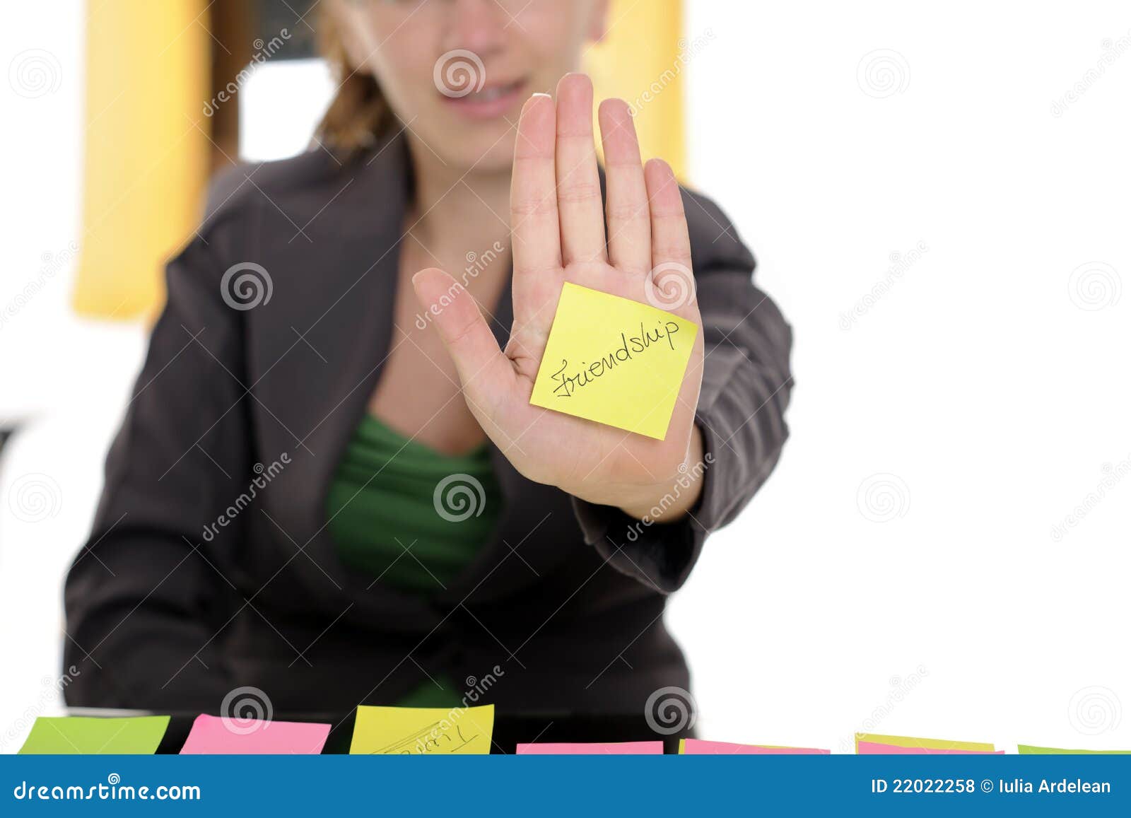 Friendship on sticky note stock photo. Image of contract - 22022258