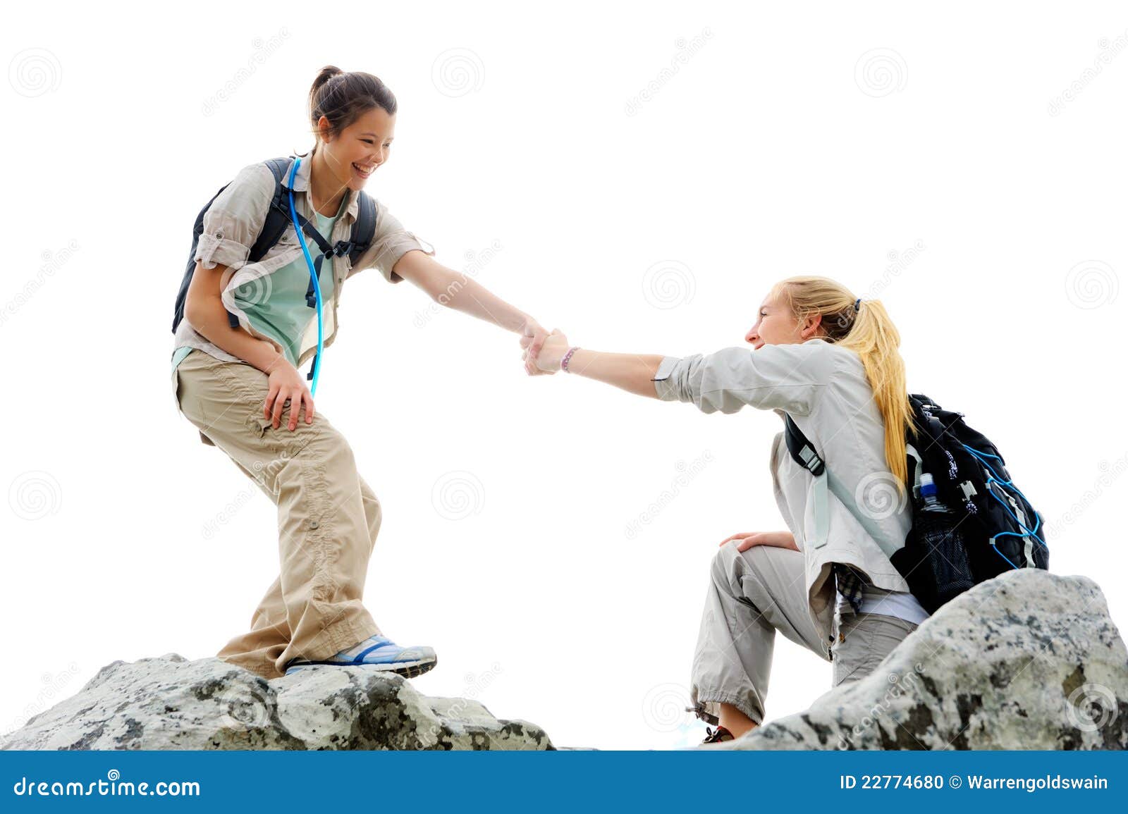Friendship Teamwork Helping Stock Photo - Image of pulling, climbing ...