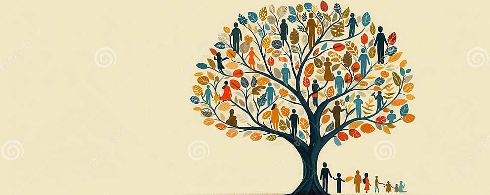 Friendship Tree a Stylized Tree with Branches and Leaves Made Up of ...