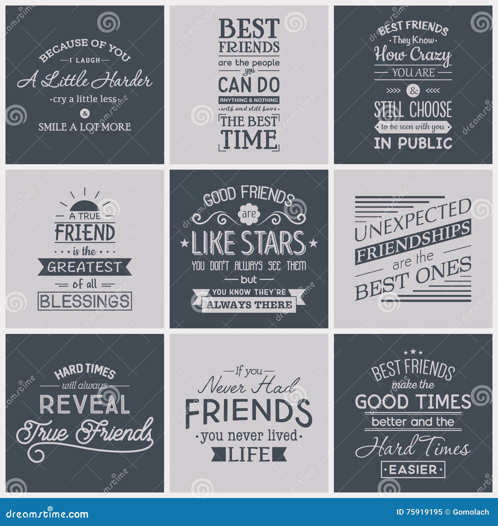 Friendship. Typography Quotes. Stock Vector - Illustration of ...