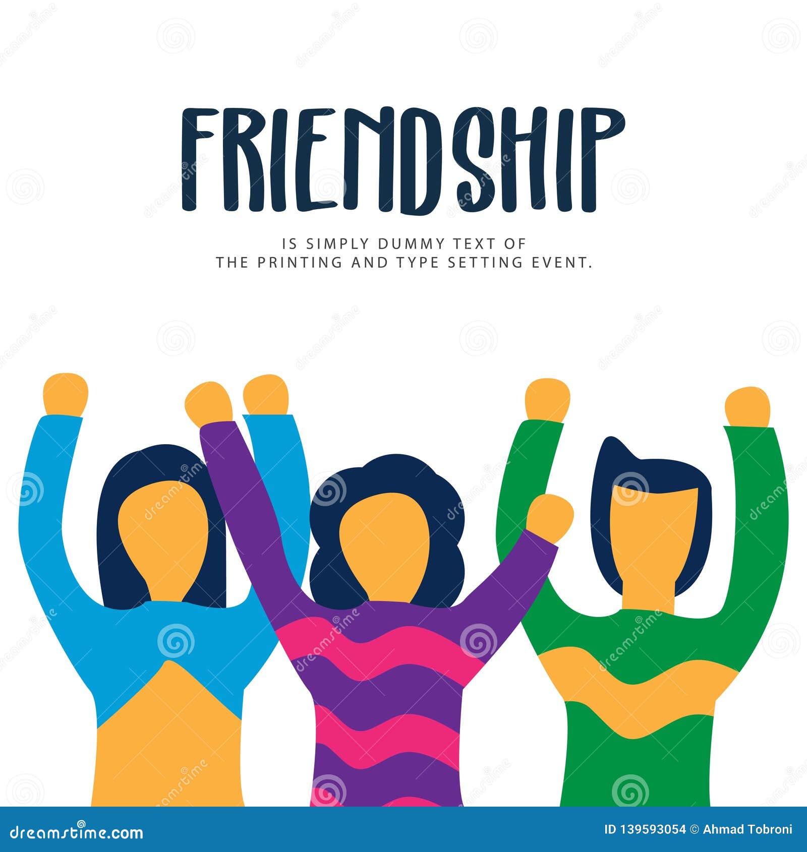 Friendship Vector Template Design Illustration Stock Vector ...