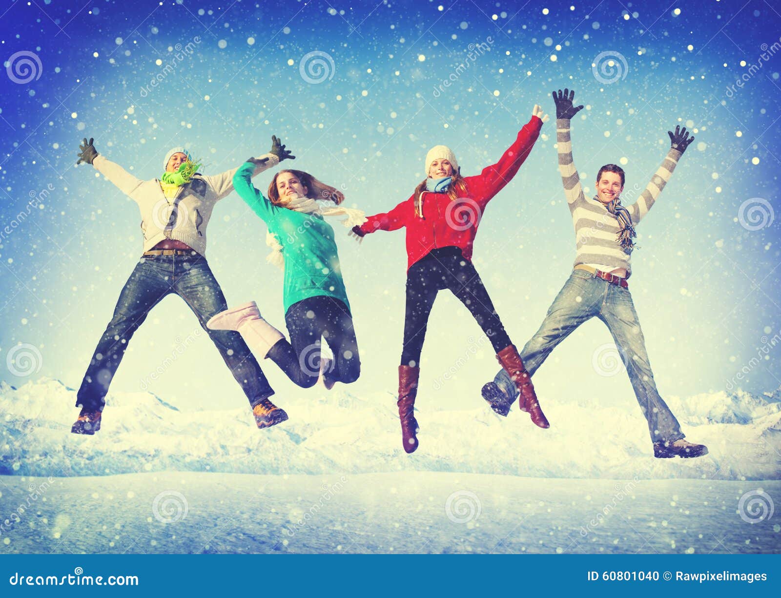 Friendship Winter Happiness Togetherness Concept Stock Photo - Image of ...