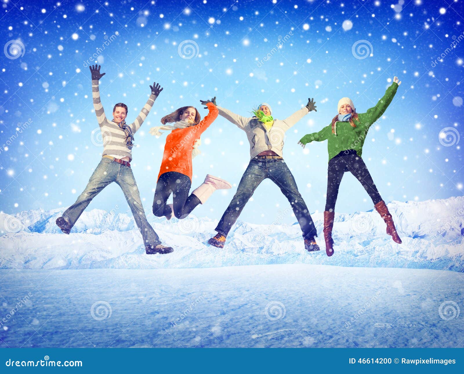 Friendship Winter Happiness Togetherness Concepts Stock Photo - Image ...
