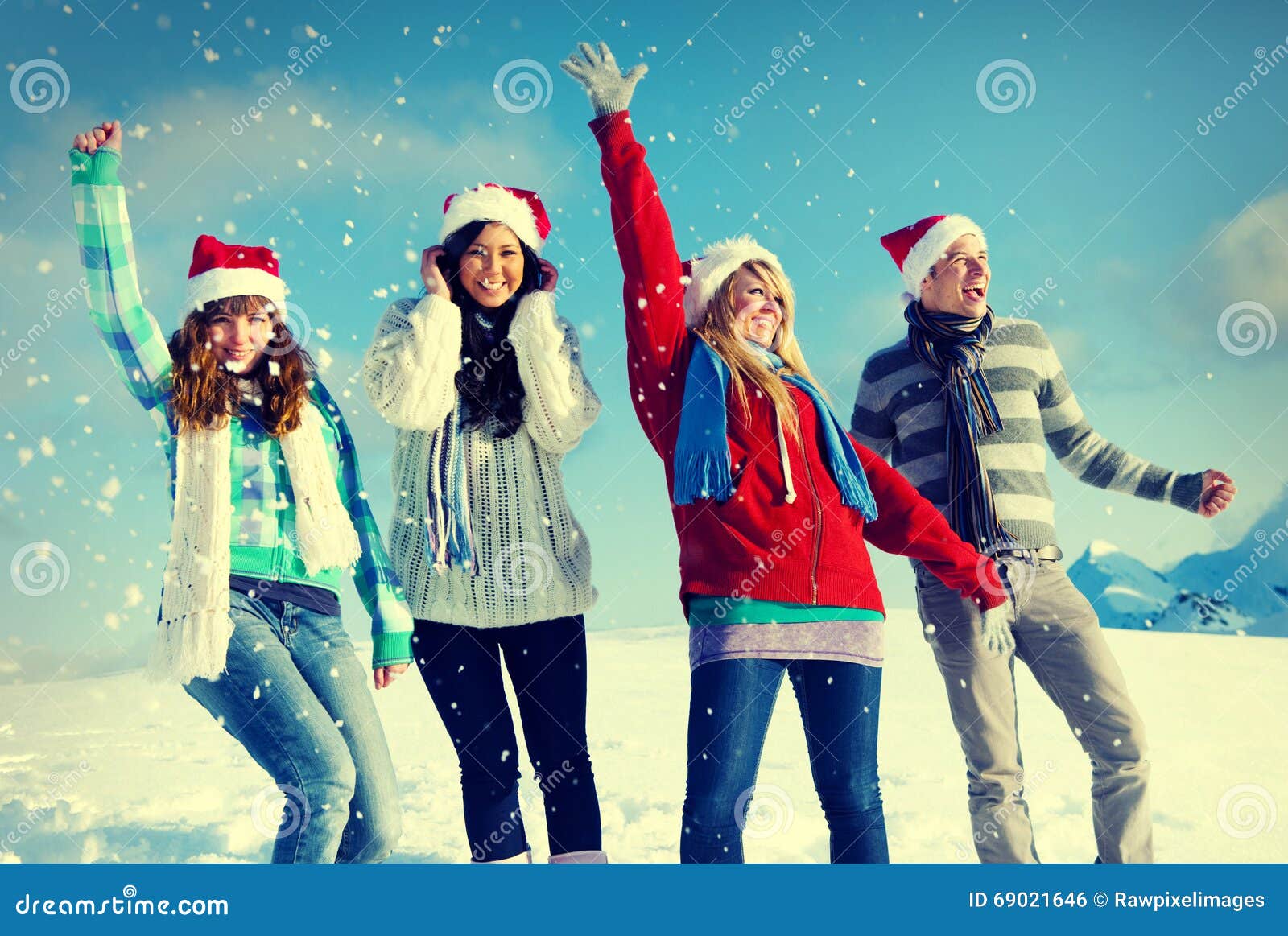 Friendship Winter Happiness Togetherness Concepts Stock Photo - Image ...