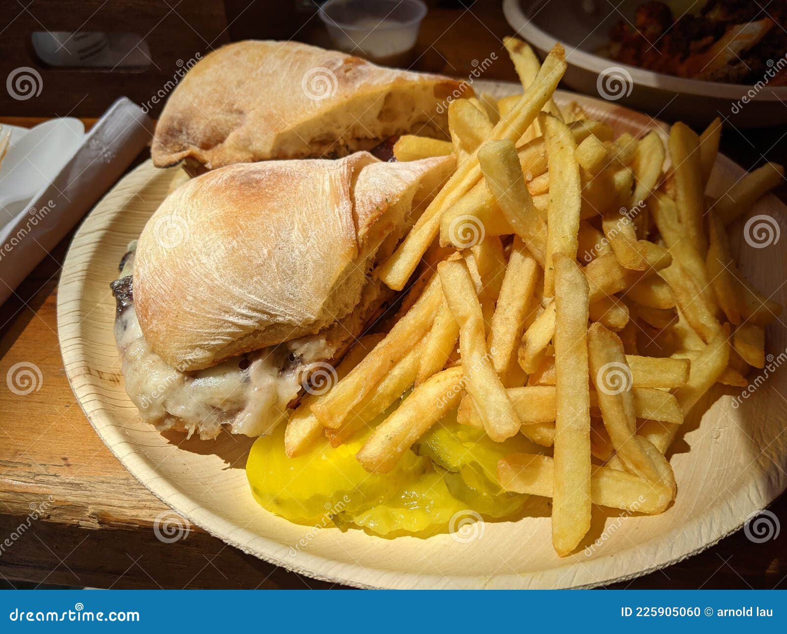 Fries and cuban sandwich stock photo. Image of breakfast - 225905060