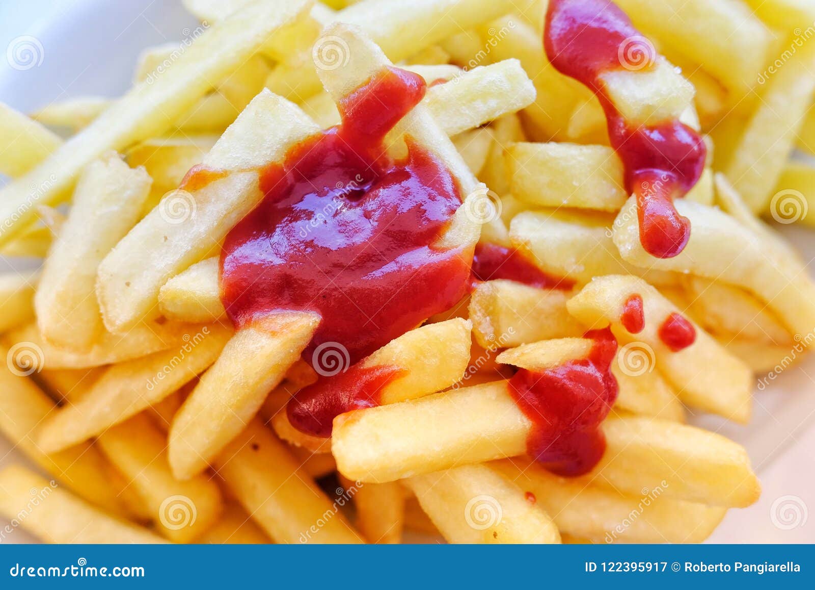 Fries with ketchup stock image. Image of tomato, unhealthy - 122395917