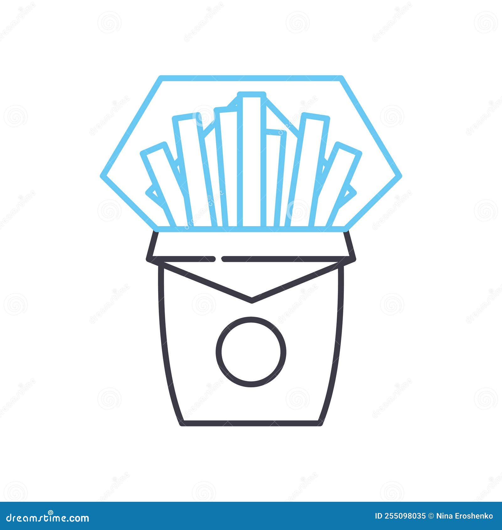 Fries Line Icon, Outline Symbol, Vector Illustration, Concept Sign ...