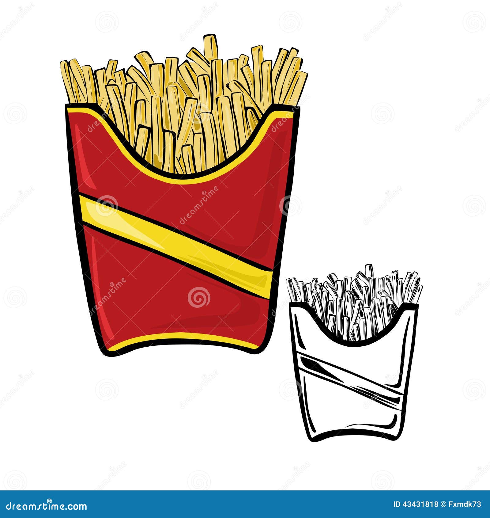 Fries pack stock vector. Illustration of chip, delicious - 43431818