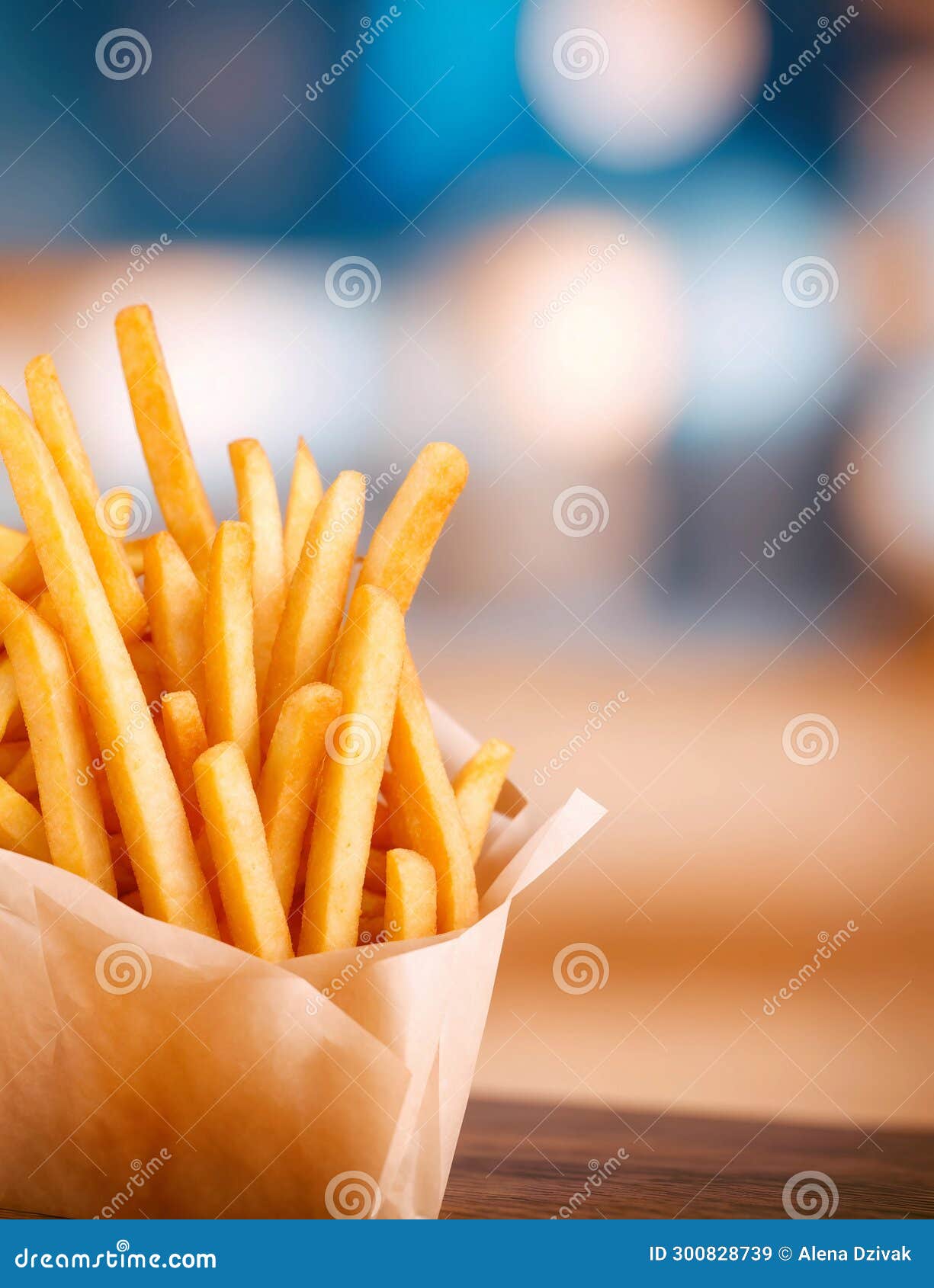 Fries, Themed Blurred Bokeh Background. Generative AI. Stock ...