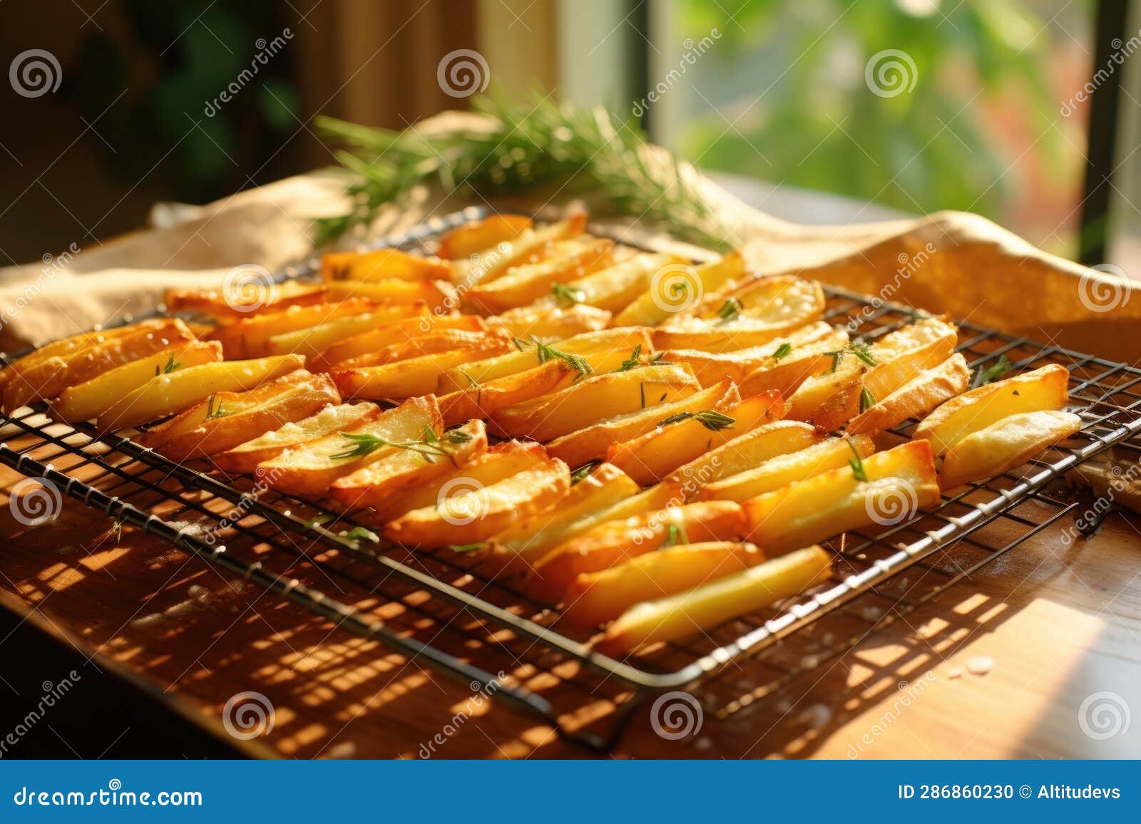 Fries on a Wire Rack, Ready for Oven Baking Stock Photo - Image of ...