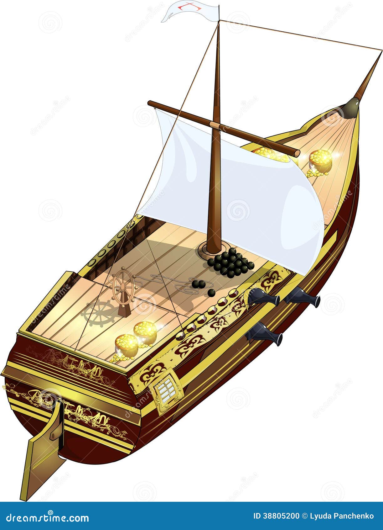 Frigate stock vector. Illustration of journey, vector - 38805200