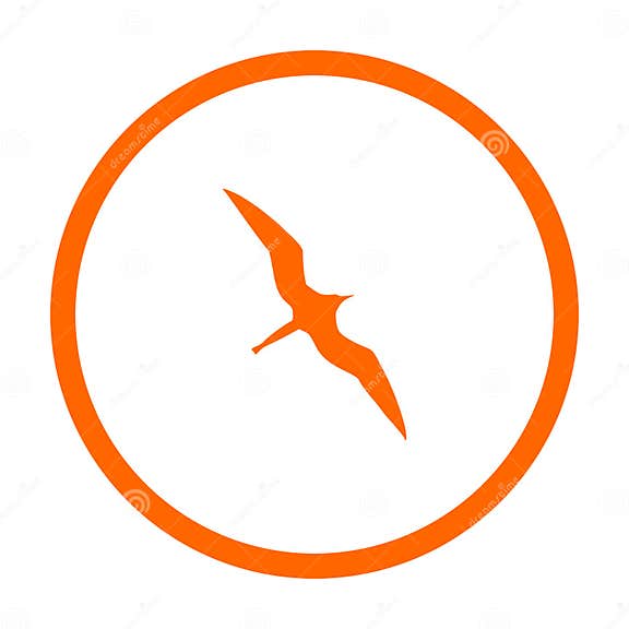 Frigate bird and circle stock vector. Illustration of silhouette ...