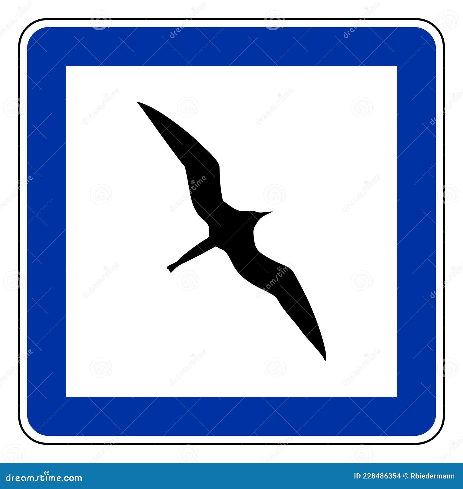 Frigate bird and road sign stock vector. Illustration of flying - 228486354