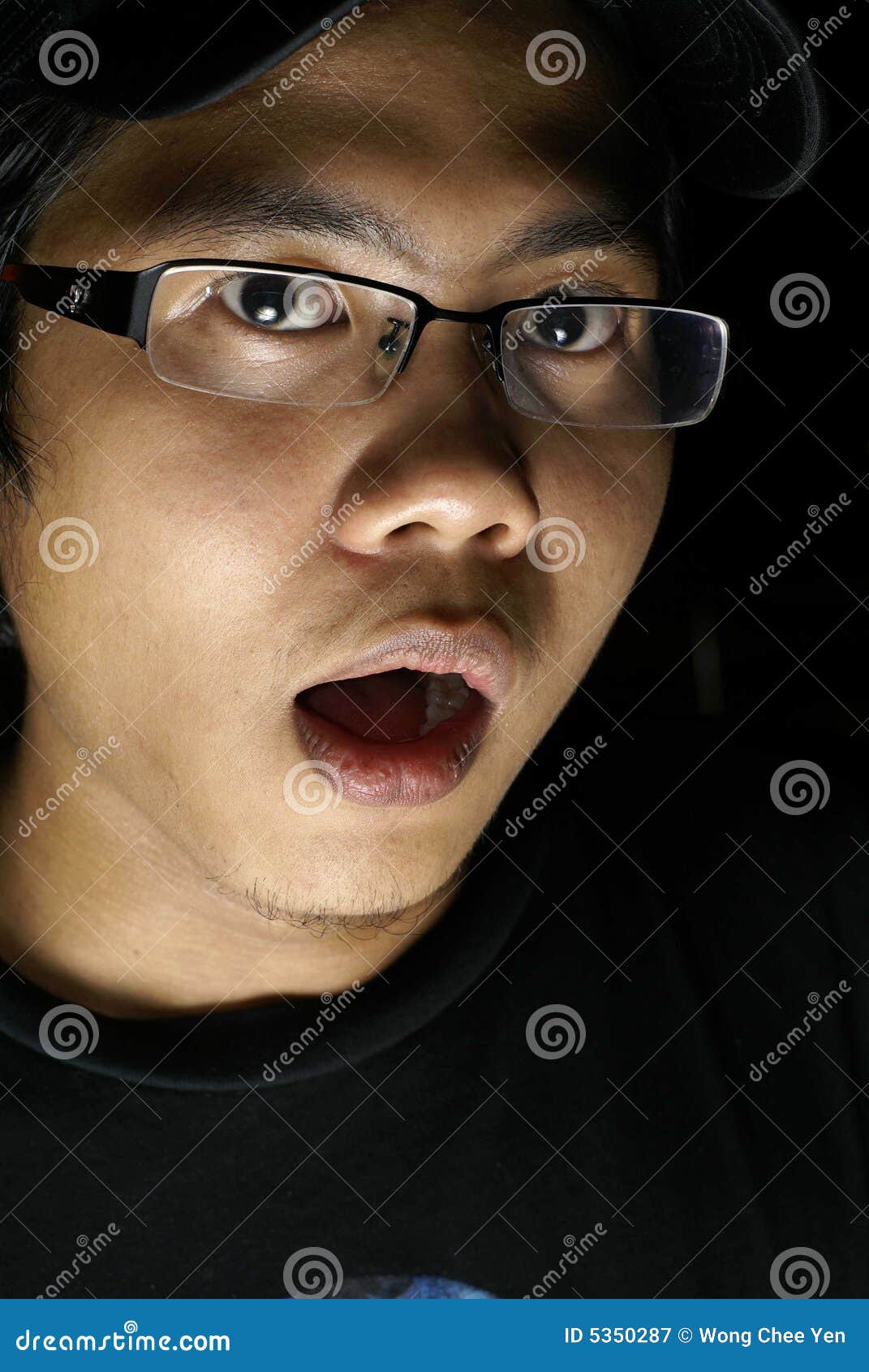 Frightened asian man stock image. Image of eerie, scared - 5350287