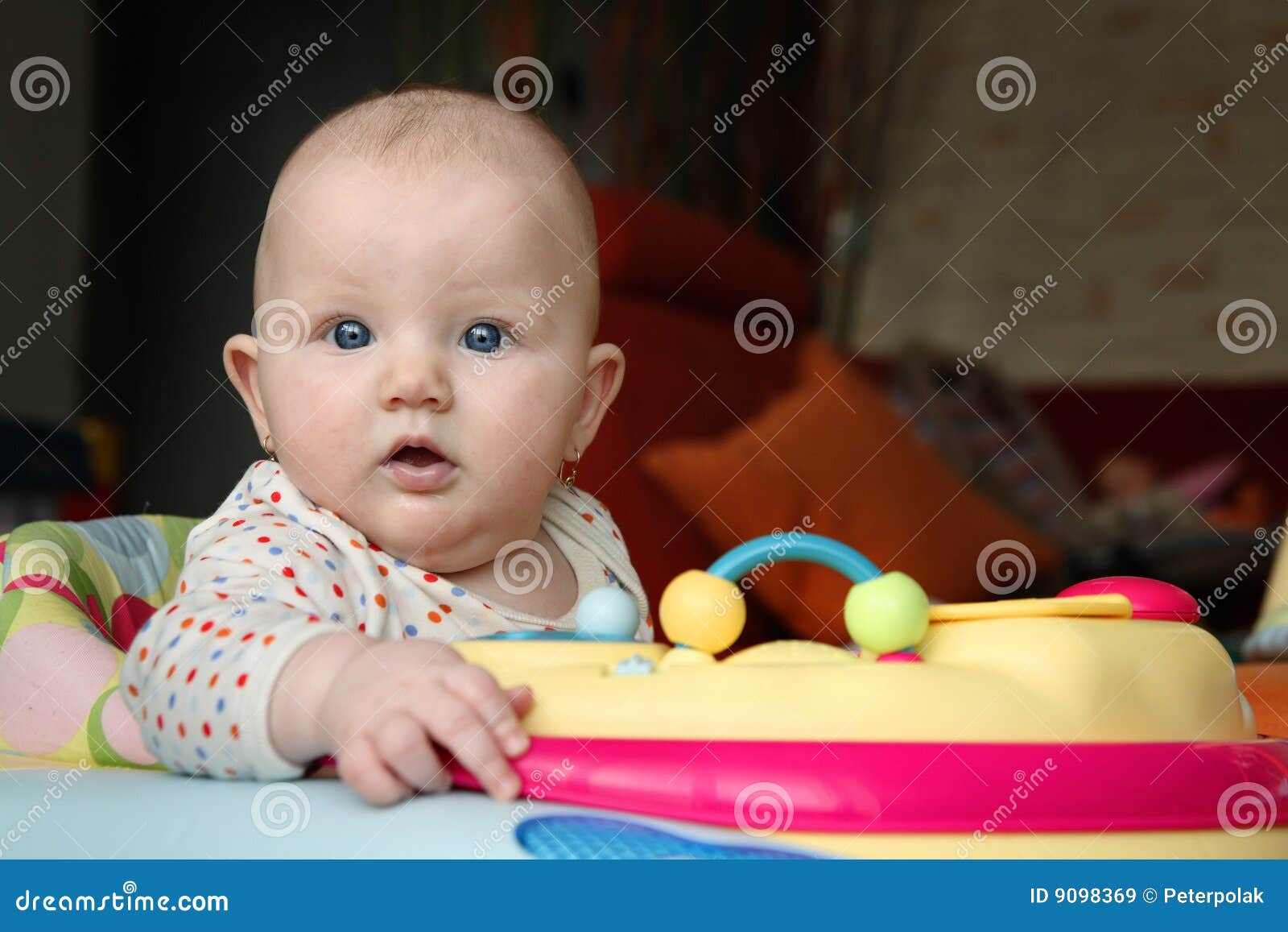 Frightened Baby Looking at Camera Stock Image - Image of playing ...