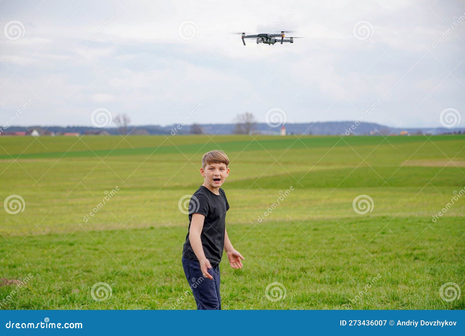 A Frightened Boy Got Stressed when he Saw a Quadcopter in the Field ...