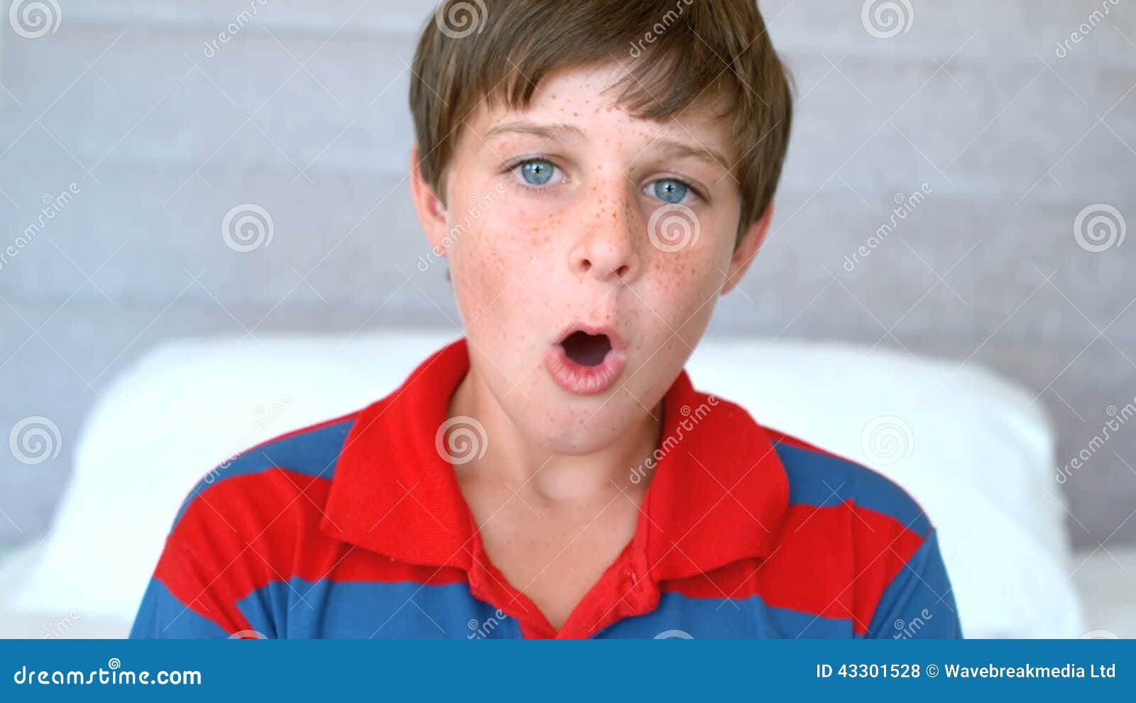 Frightened Boy Sitting in His Bed Stock Footage - Video of shock, abode ...