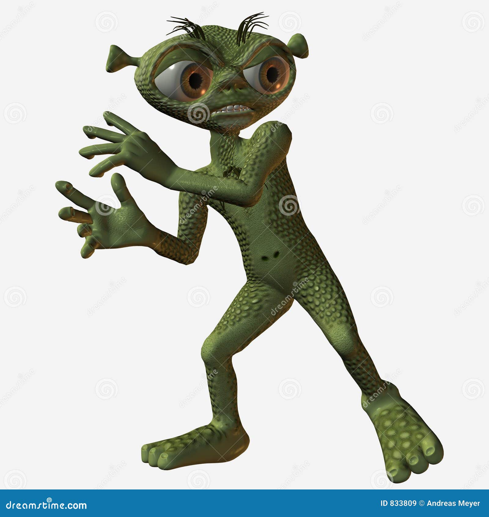 Frightened cartoon alien stock illustration. Illustration of face - 833809