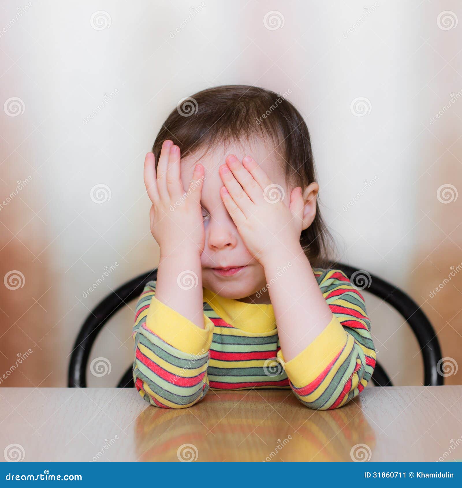 Frightened child stock image. Image of cover, baby, human - 31860711
