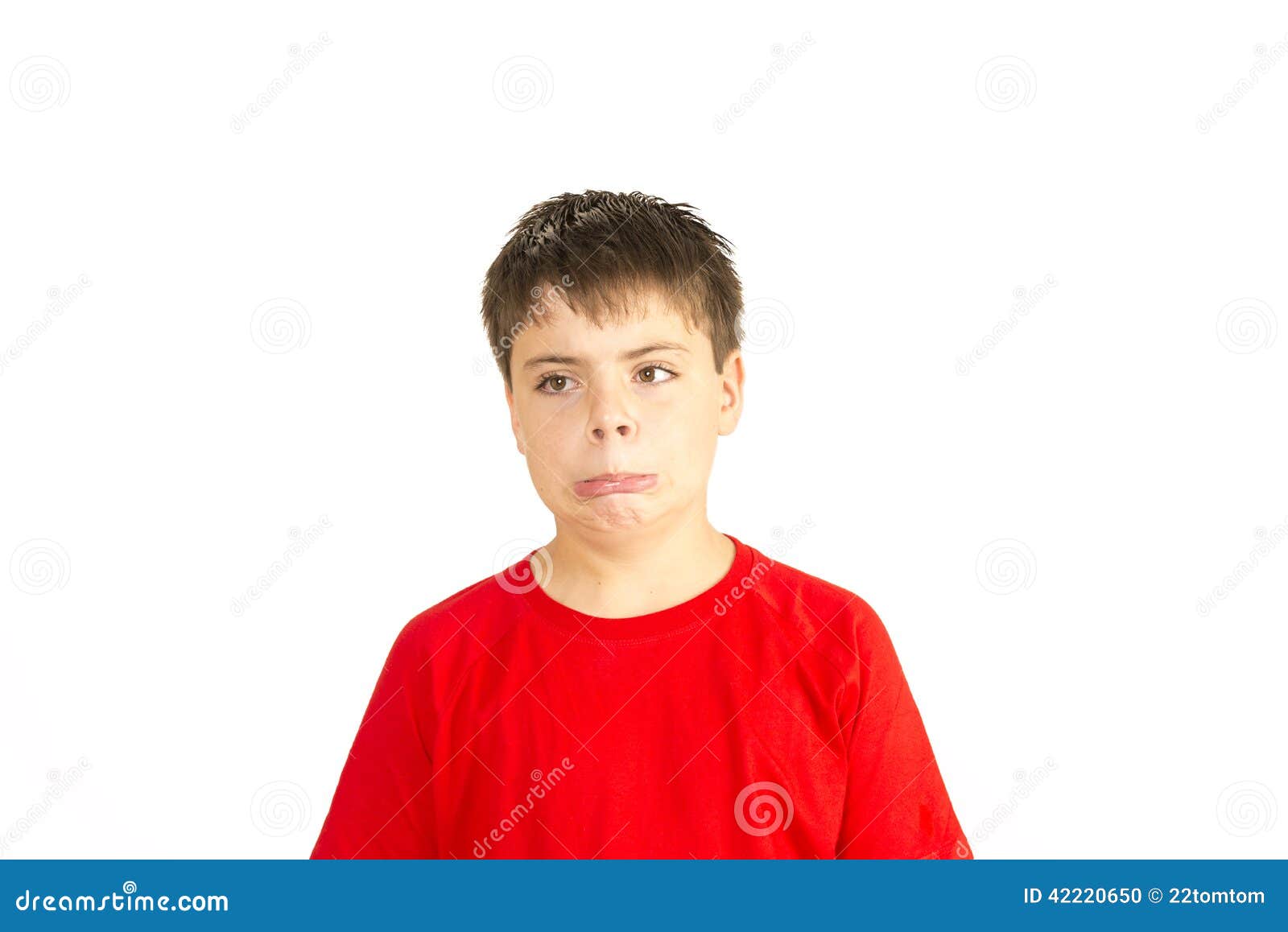 Frightened child stock photo. Image of shirt, shock, standing - 42220650