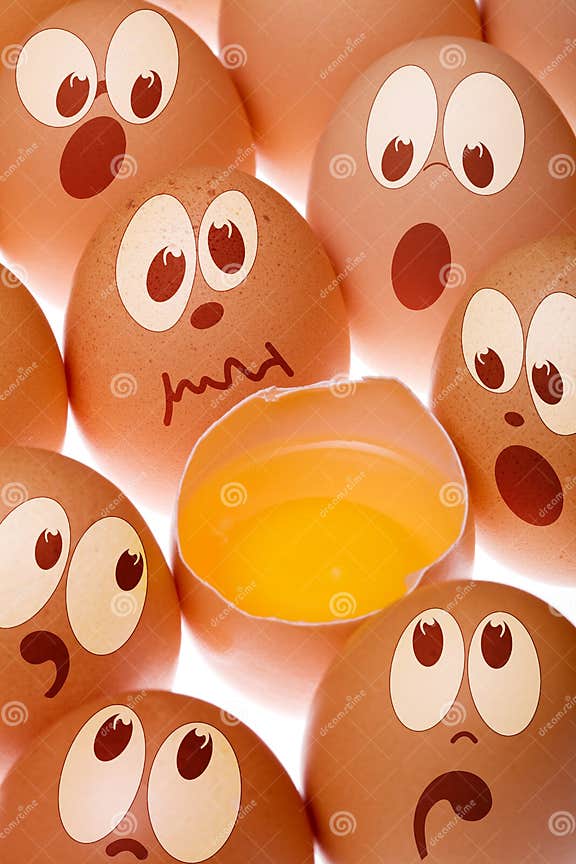 Frightened Eggs - Horror Concept Stock Image - Image of panic, despair ...