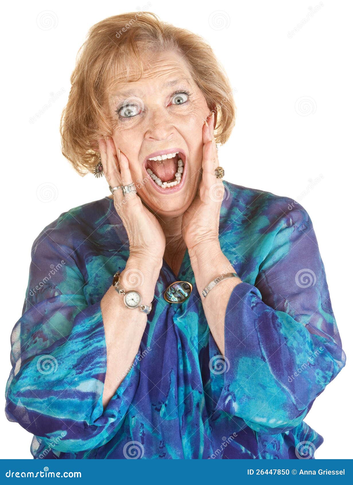 Frightened Elderly Woman stock photo. Image of grandmother - 26447850